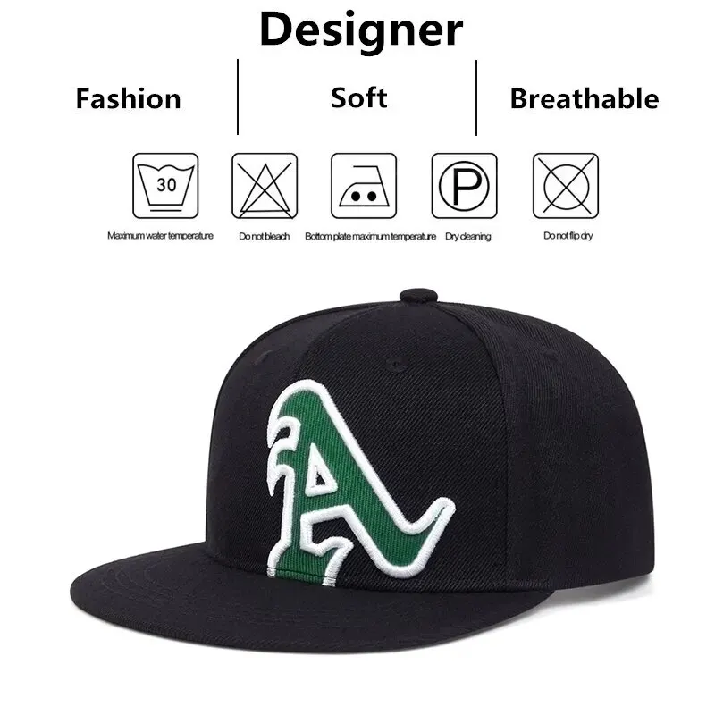 Unisex Large Sticker Letter A Hip-hop Hats Outdoor Adjustable Casual ...