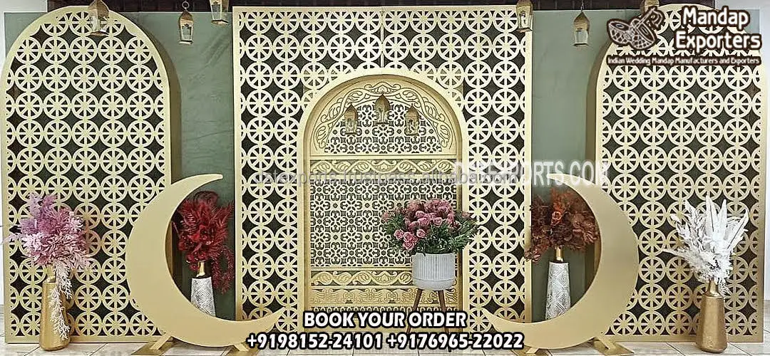 Decorative Islamic Nikah Stage Laser Cut Frames Simple Muslim Wedding ...