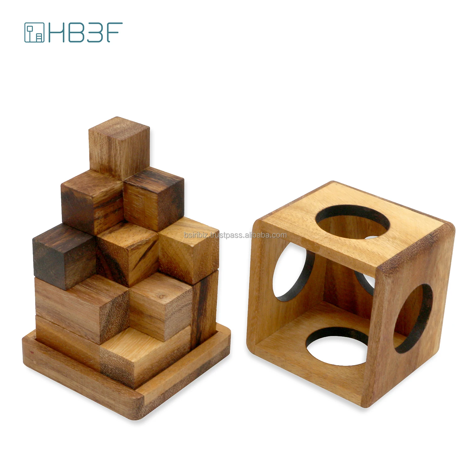 Mini Soma Cube Without Cover Box Wooden Puzzle For Kids And Adult And ...