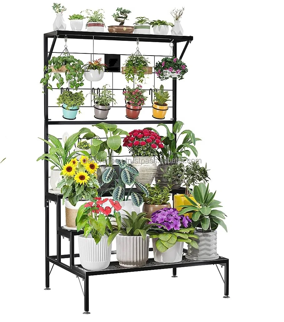 Metal Large Planter Pot With Iron Stand Round Shape Luxury Flower Pot ...