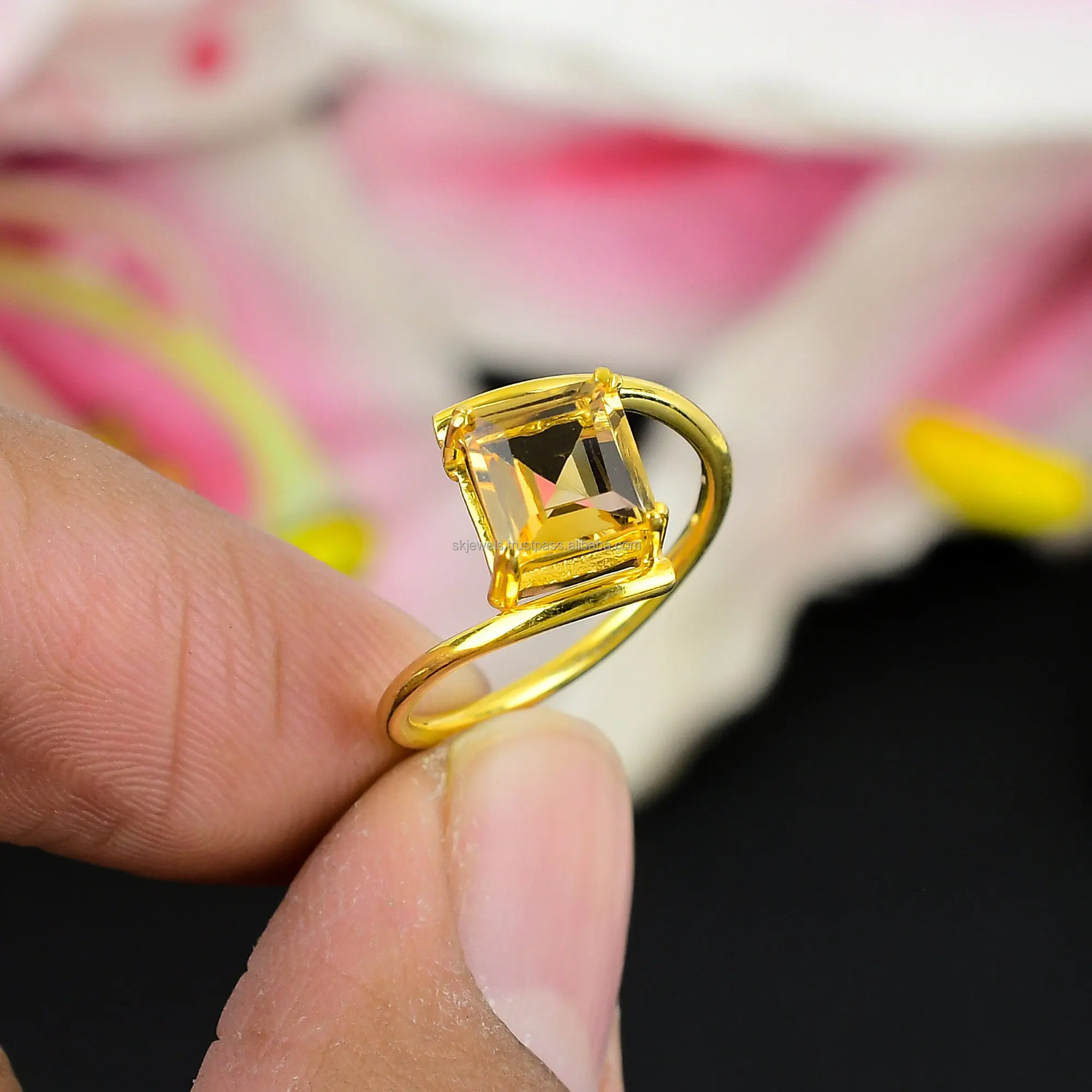 Alluring Natural Citrine Gemstone Fine Silver 925 Sterling Silver 18k Gold Vermeil Teenager Gift ...