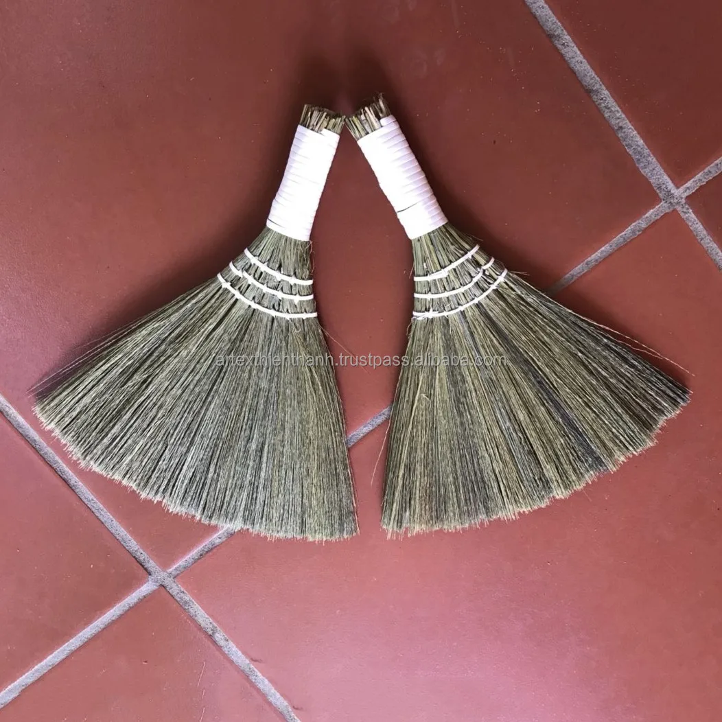 Natural Mini Straw Grass Broom Whisk Sweeping Hand Handle Broom For ...