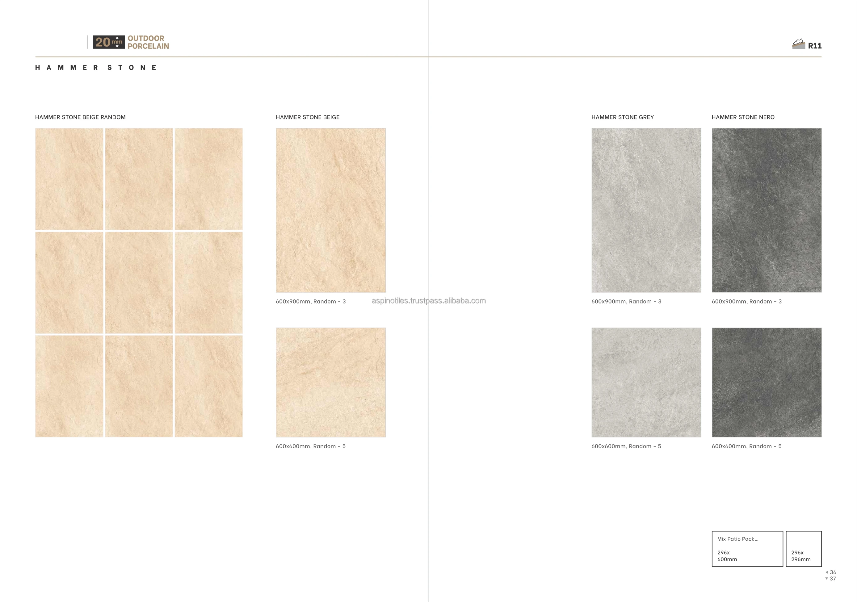 600x600 2cm Rustic Outdoor Porcelain Tiles Glazed Polished Matte Finish ...
