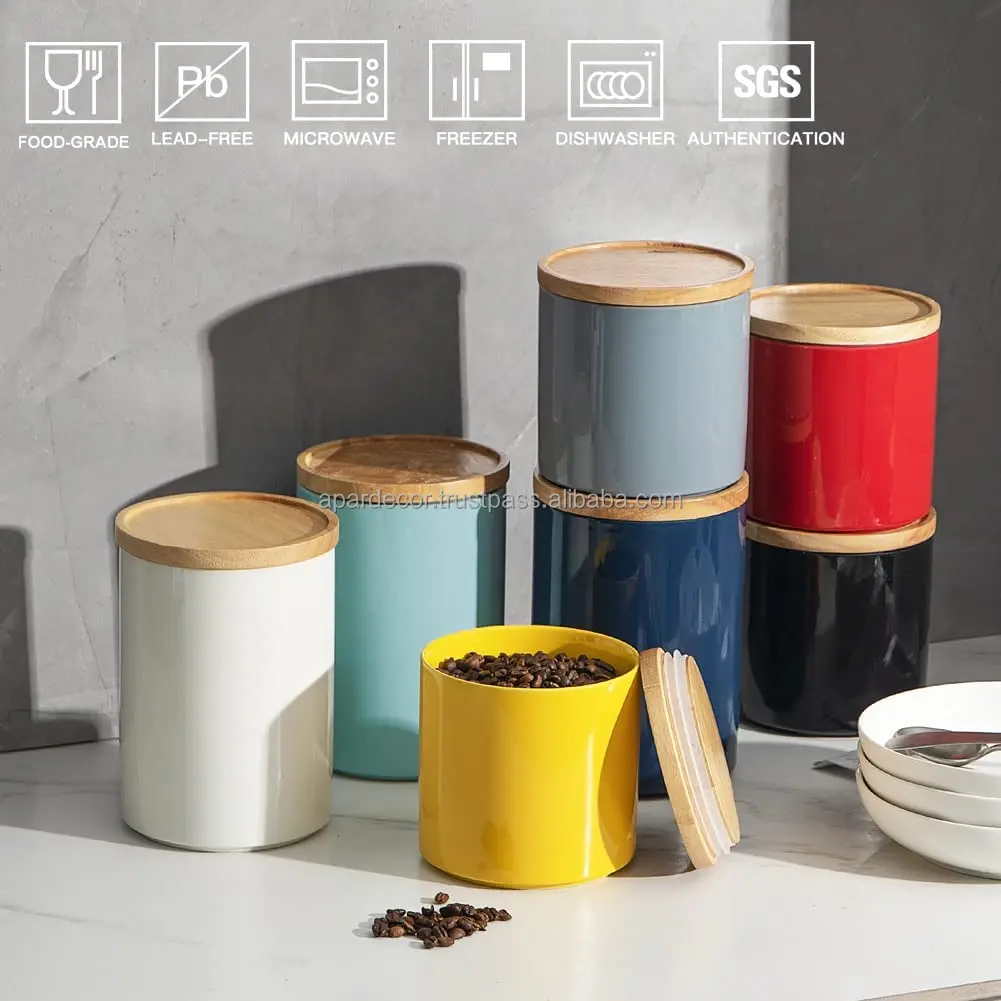 Kitchen Canisters Food Storage Jar Set Stackable Containers with ...