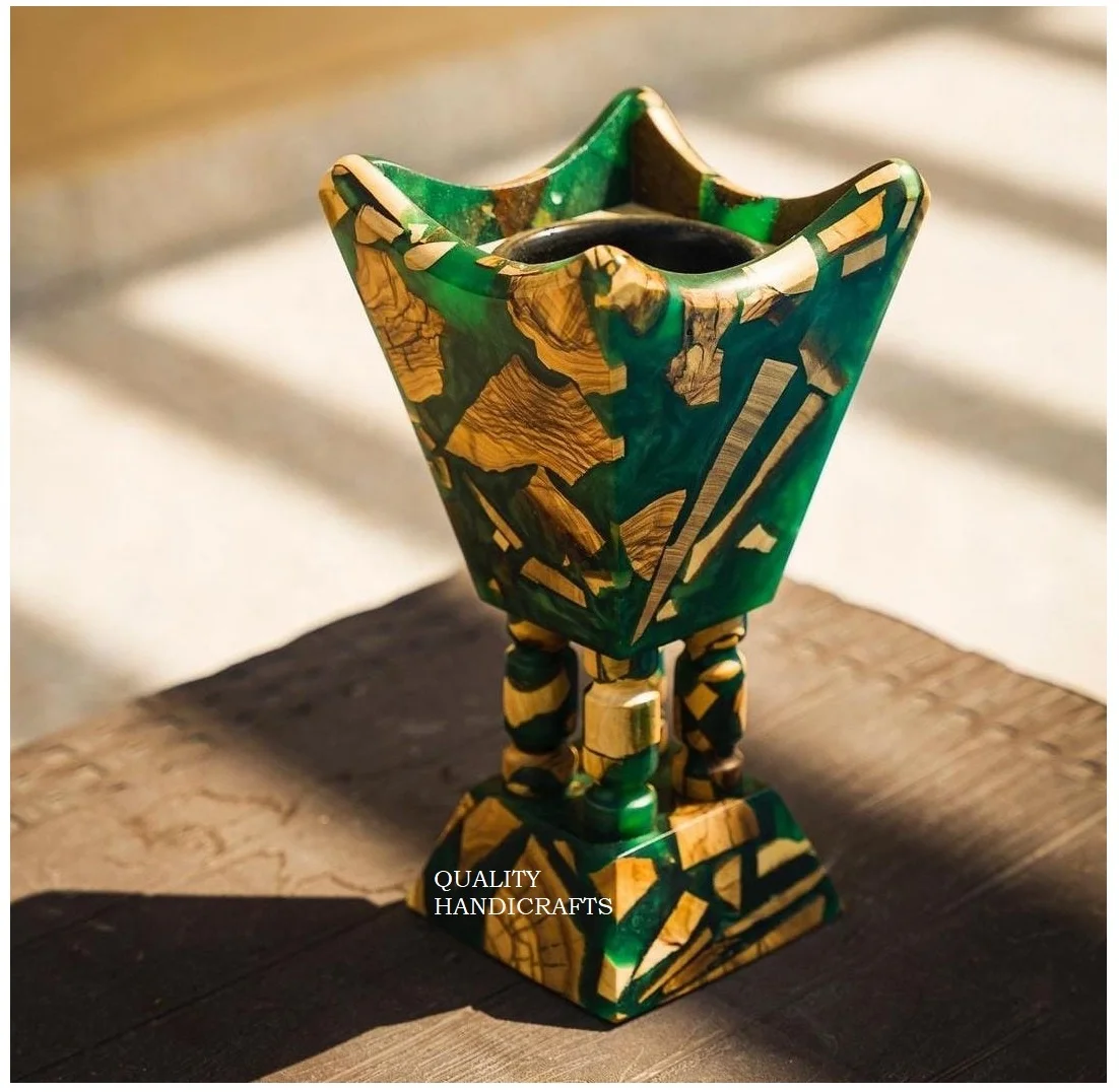 2024 New Wood Epoxy Resin Bakhoor Burner Incense Madhkan Burner Arabic ...