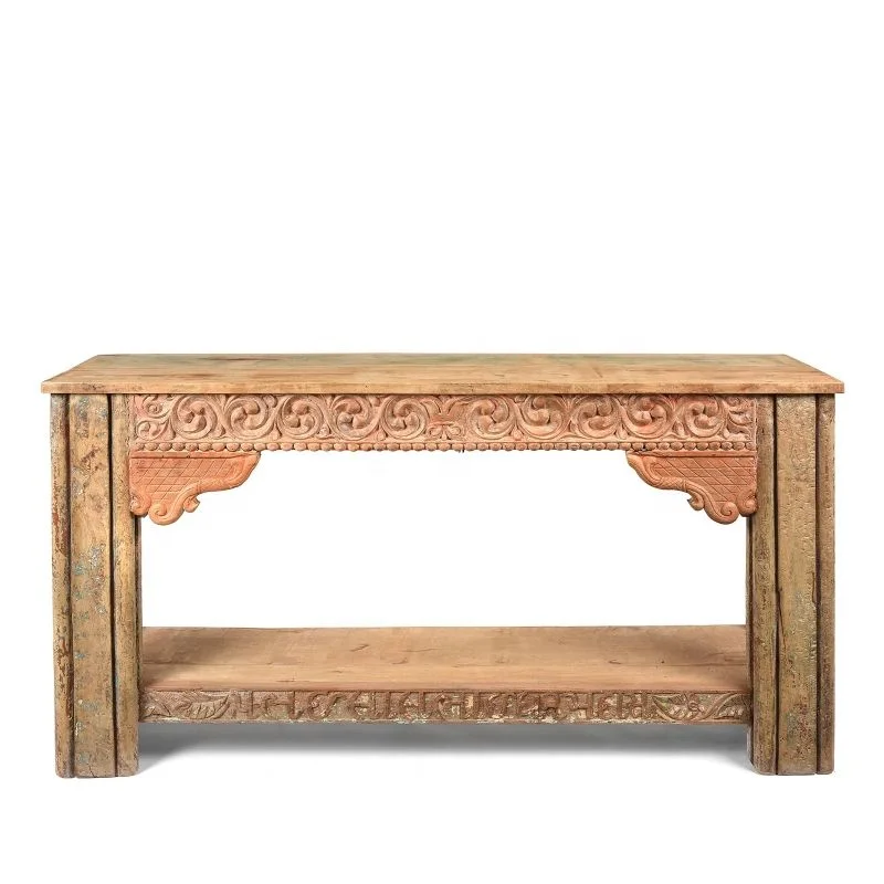 Traditional Entryway Hall Corner Console Table Indian Jodhpur Vintage ...