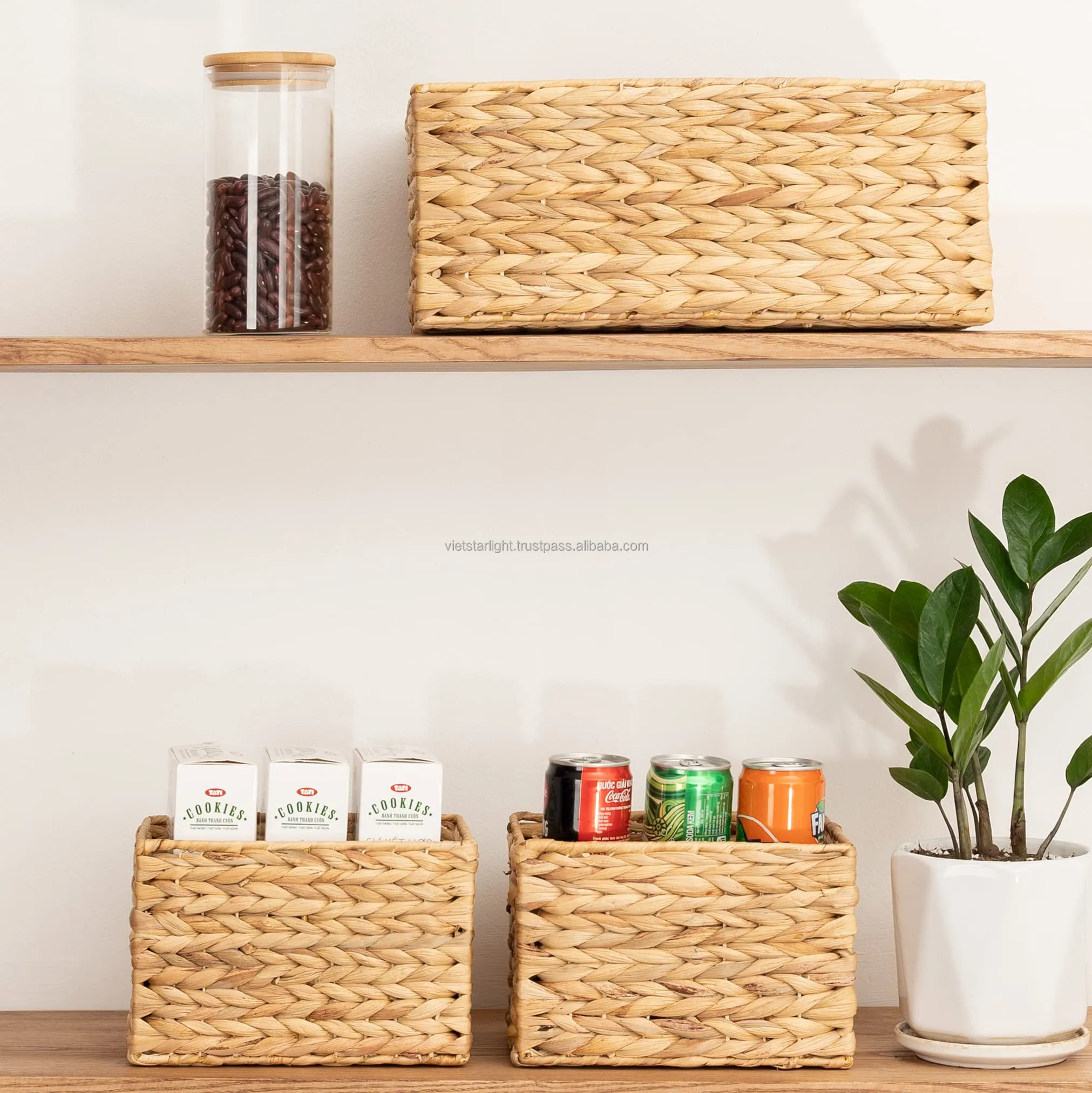 Water Hyacinth Woven Trays - Sustainable & Stylish Baskets