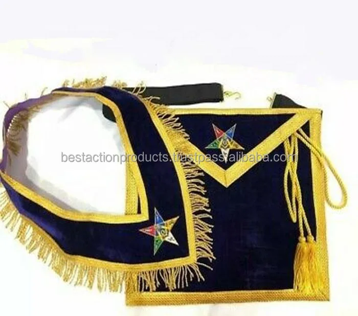 Masonic OES Hand Embroidered Worthy Patron/Matron Apron and Collar Set ...