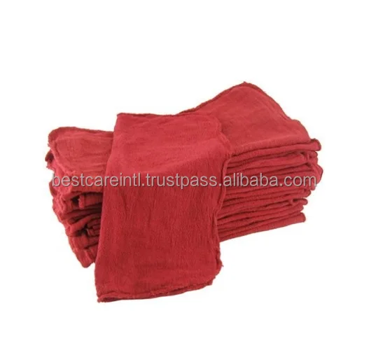 Red Color Cotton Cleaning Rags - High-Grade Wipers