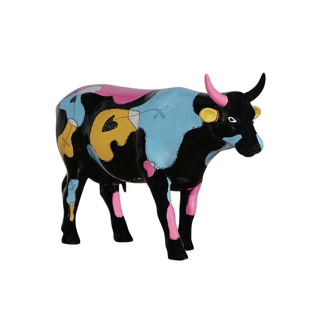 Fiberglass Cattle Sculptures Large And Small Size Animal Cow Sculpture ...