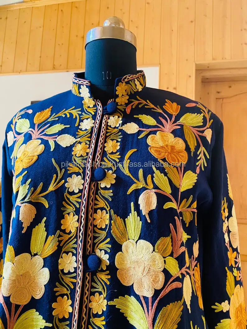 2024 Customize Floral Embroidered Long Sleeve Heavy Work Jacket for ...