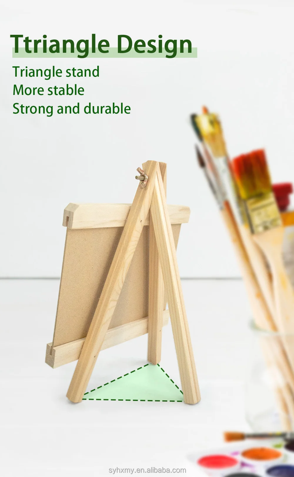 Small White Message Board Stand Blackboard Sign Wooden Easel for ...