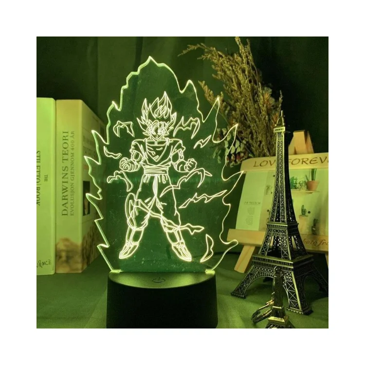 GOKU POWERING UP Leb lamp D.ragon Ball Z Anime Led Lamp,Chibi custom ...