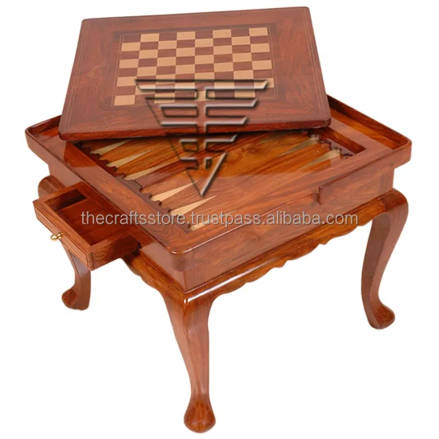 Hot Sale Solid Rose Wood Hand Made Luxurious Chess Table With Staunton ...