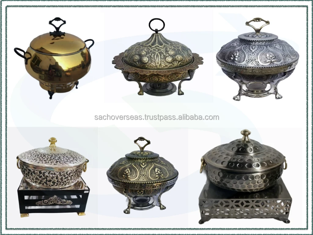 Luxurious Antique Design Copper Chafing Dish With Lid And Brass Stand ...