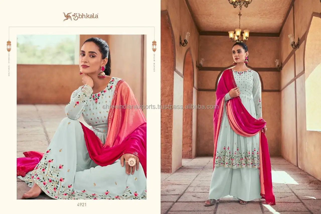 Hot Saree Collection Georgette Thread And Sequins Embroidery Work Lace ...