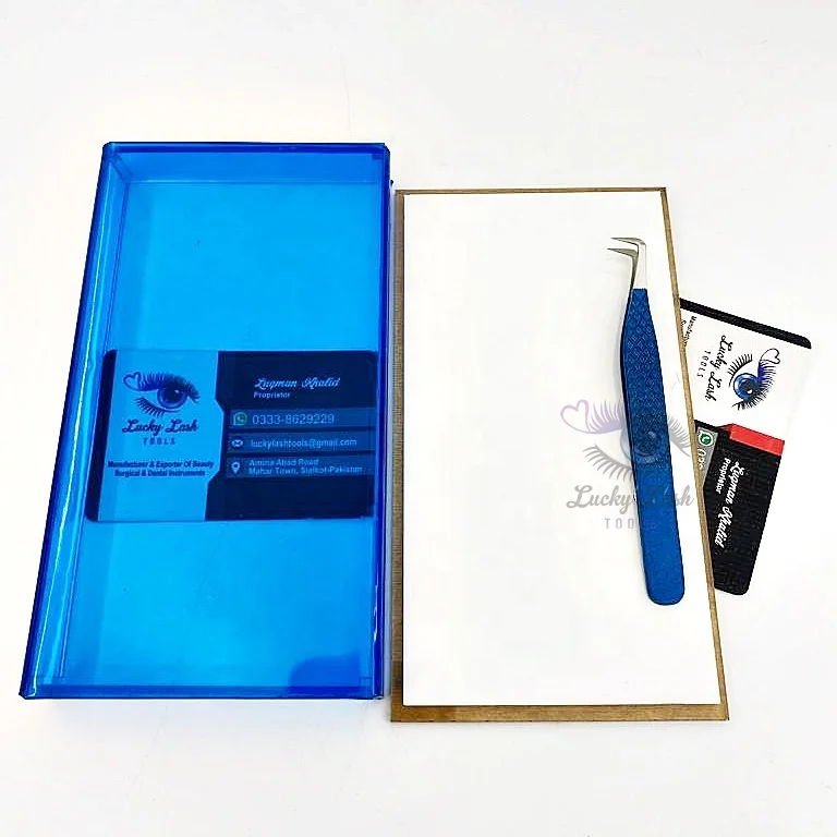 Customized Blue Color Acrylic Lash Tile Cover Eyelash Tray Extensions ...