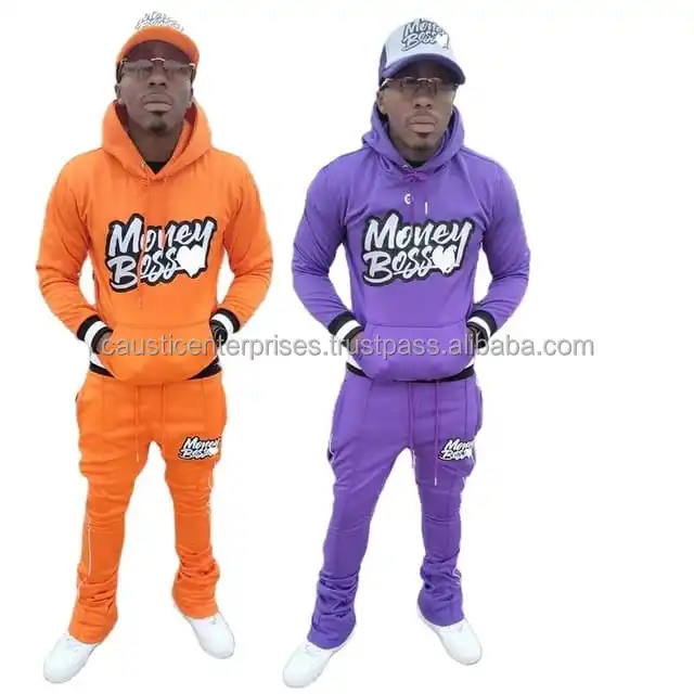 Custom Heavyweight 3d Puff Print 100% Cotton Tracksuits Flared ...