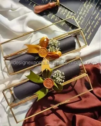 Metal Scroll Box for Wedding Card Invite Birthday Invites Festival ...