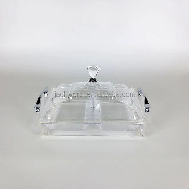 4 Dividers Acrylic Snack Serving Tray Set| Alibaba.com