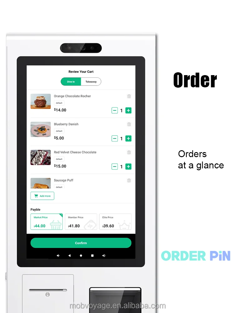 15.6-inch Self-ordering Touch Screen Mini Kiosk Machine for Restaurant ...