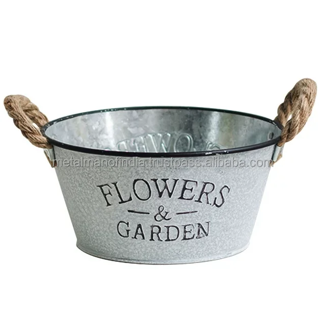 Garden Galvanized Steel Bucket Planter Bucket Flower Pot - Buy ...