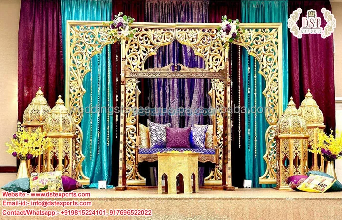 Arabian Themed Sangeet Night Wedding Stage Muslim Wedding Vibrant Style ...