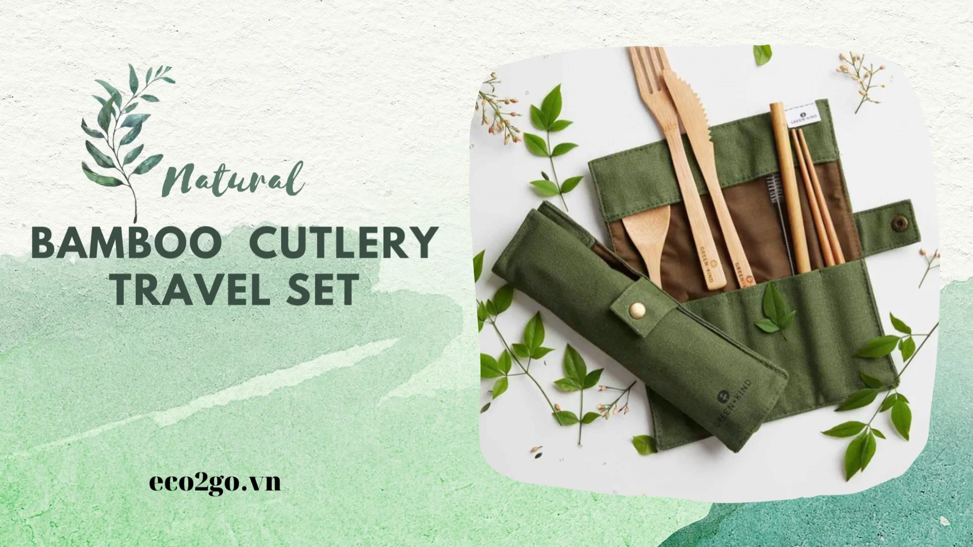 Travel Cutlery Set Made From 100% Bamboo Natural With Cloth Bag/ Bamboo ...