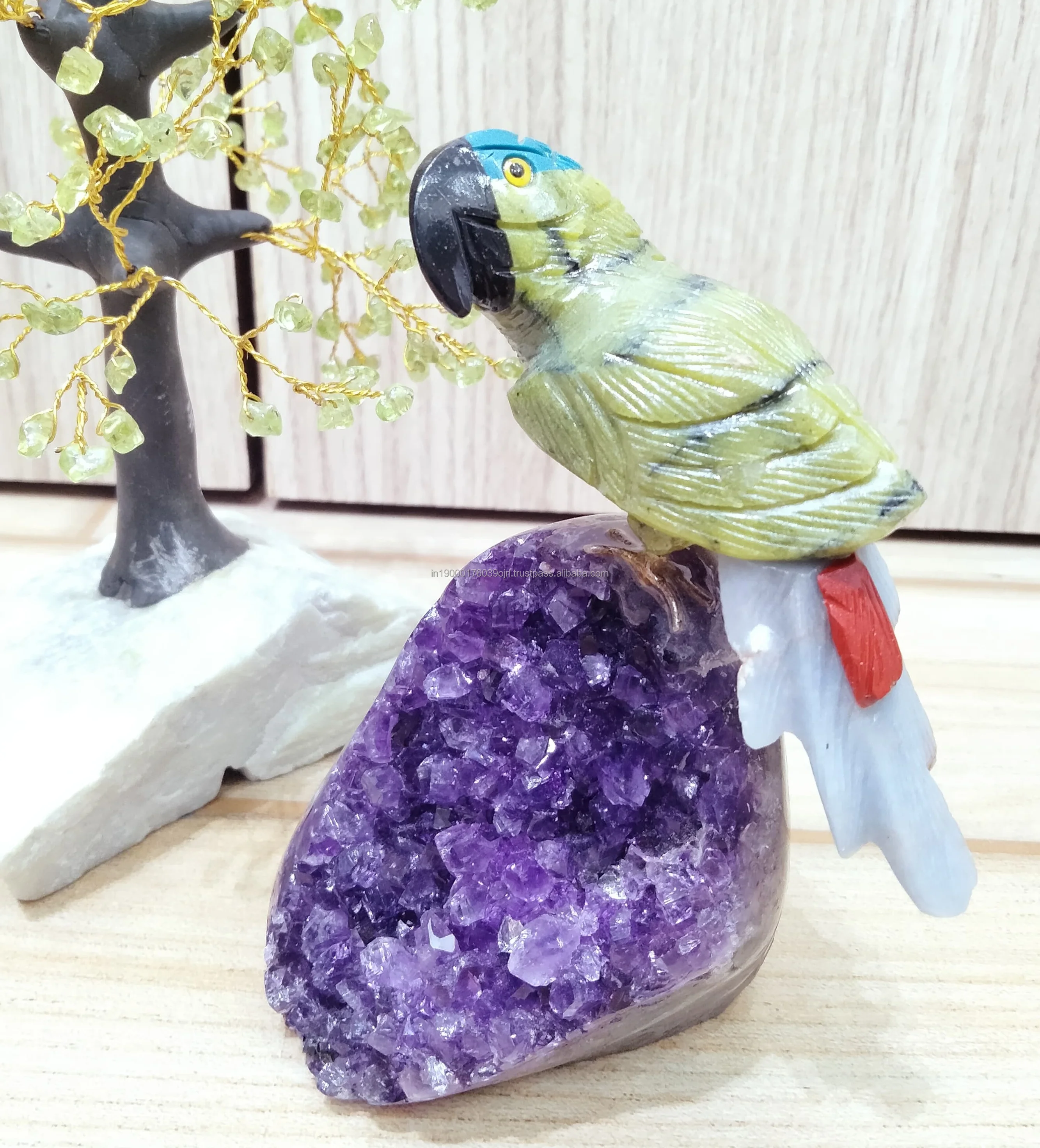 Healing Crystals Agate Angelite Exquisite Carved Cockatiel Bird Mascot ...