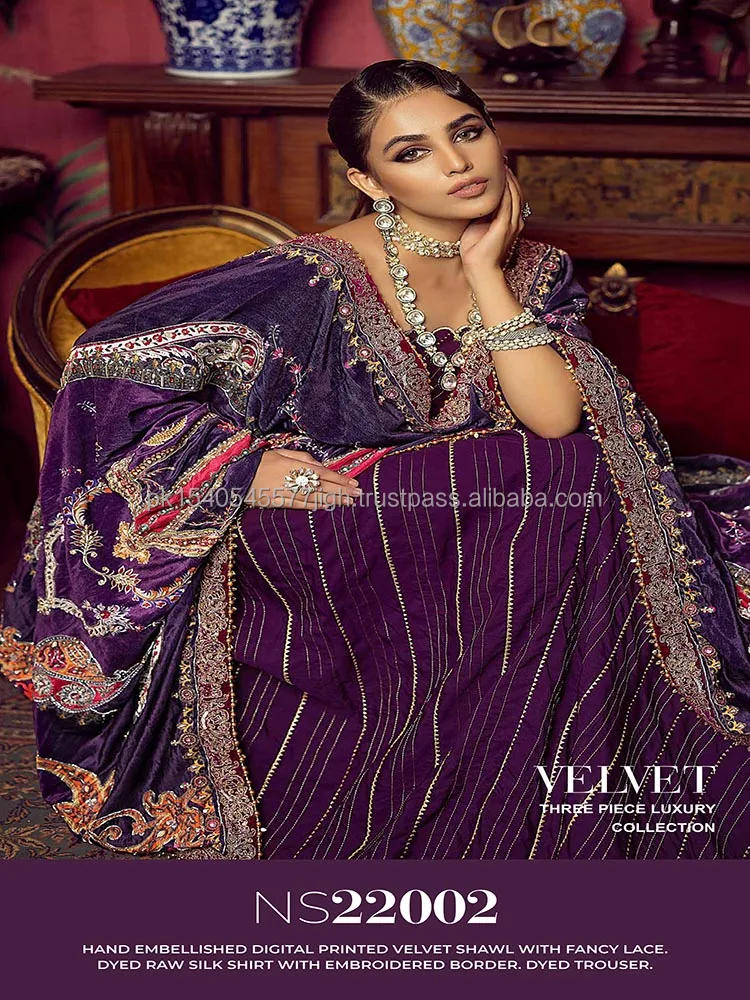 Ss Winter Collection Gul Ahmed Noor-e-chasham Velvet Shawl Collection ...