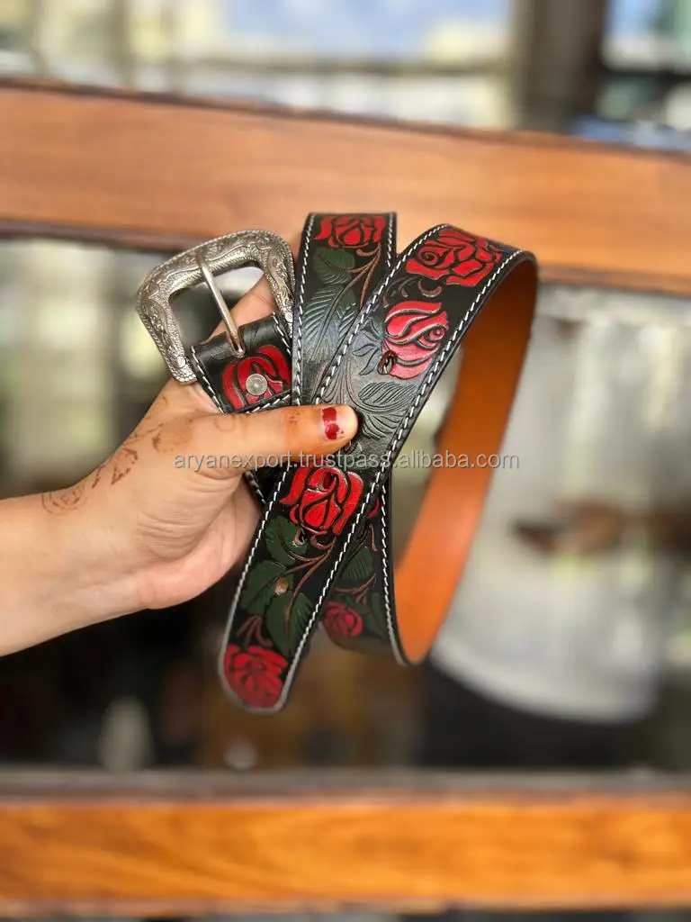 New Arrival Genuine Leather Western Hand Tooled And Style Hand Painted ...