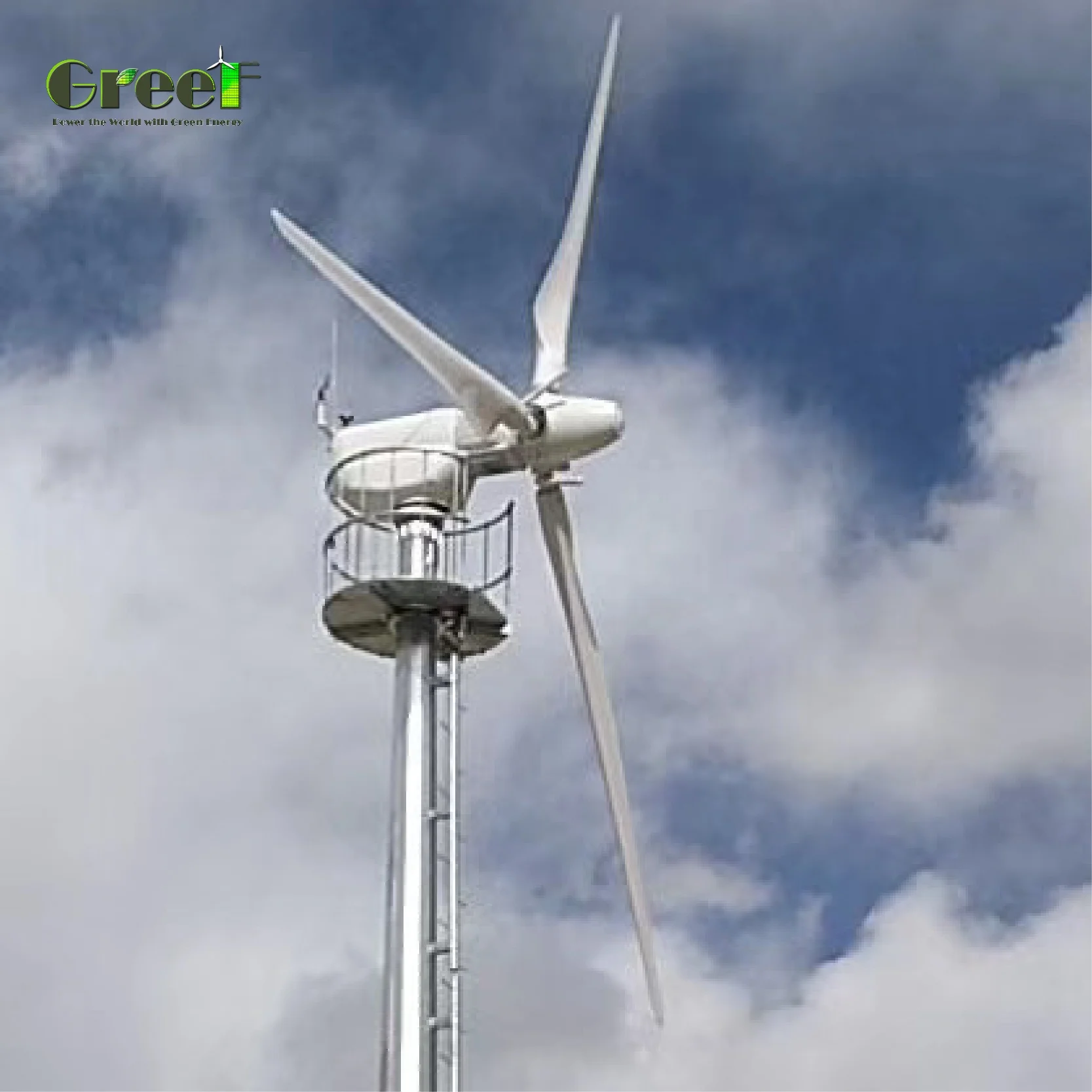 Ah-5kw Hybrid Horizontal Wind Turbine With Pitch Control 5000w Off-grid ...