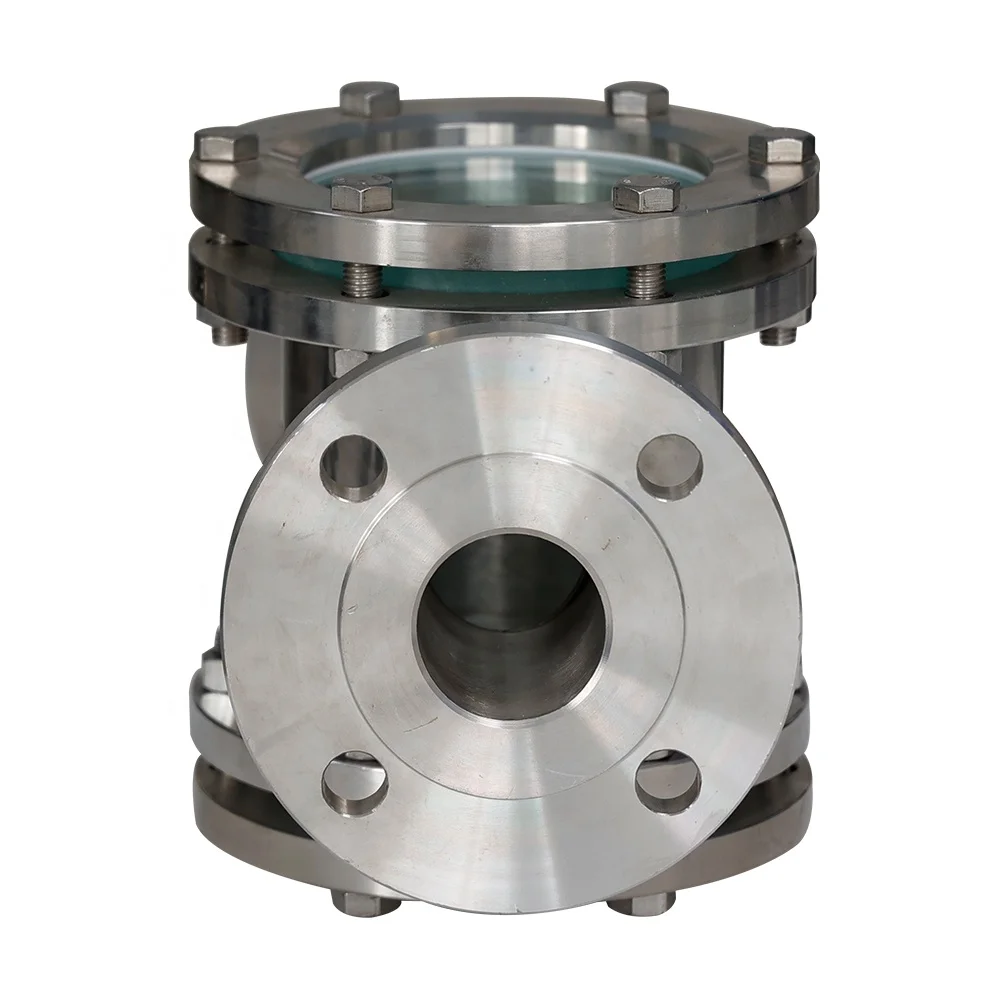 Four-way sight glass stainless steel tri clamp sight glass 4 inch flange lined tubular indicator ...