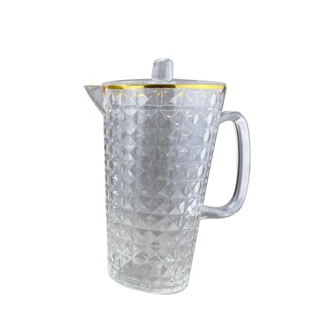 Gold Rimmed Acrylic Plastic Water Pitcher - Buy Taiwan Made Clear ...