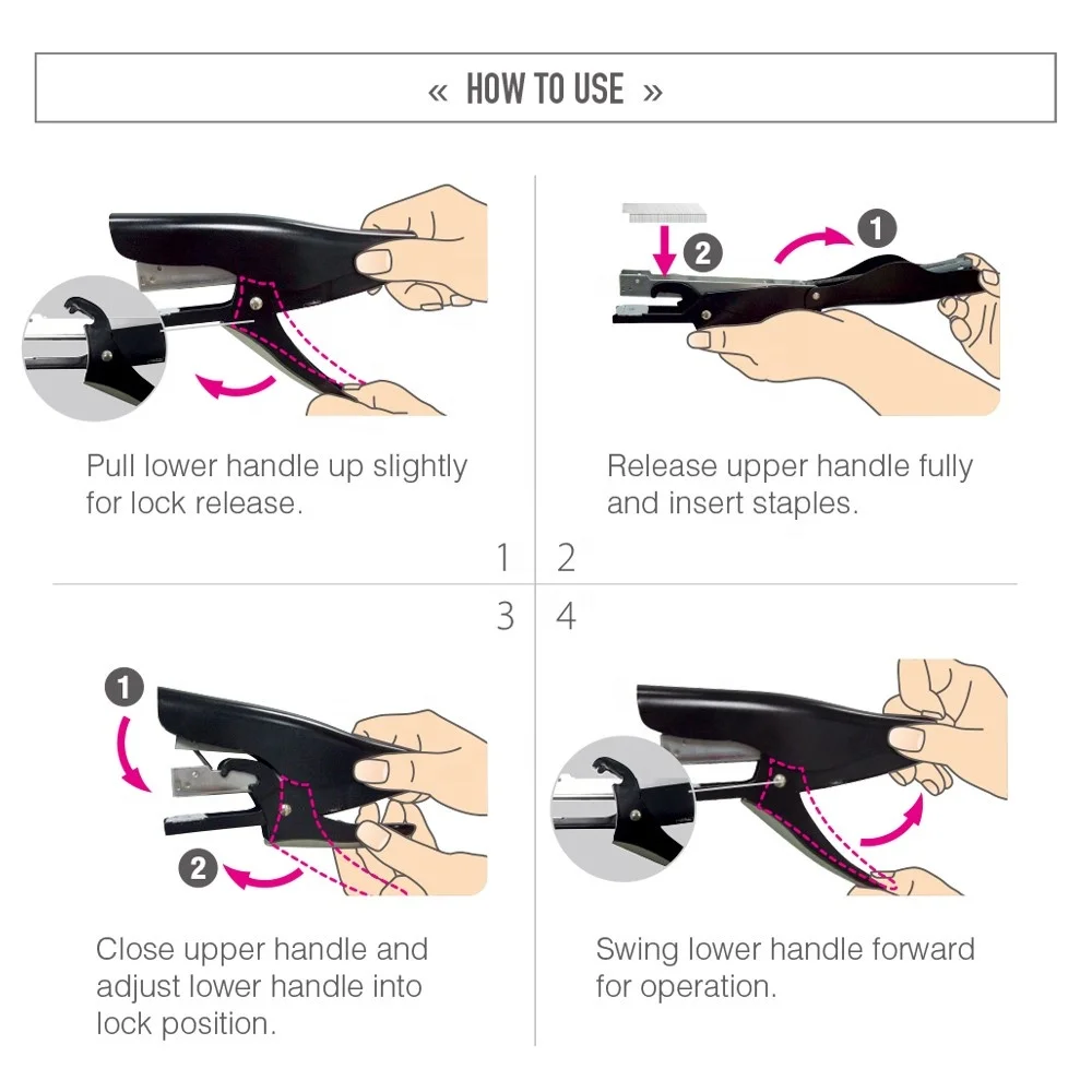 Genmes Heavy-Duty Stapler - Effort-Saving Plier Stapler