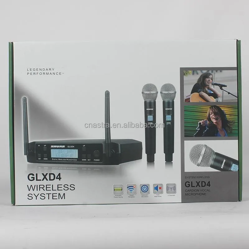 Glxd4 Glxd Uhf Wireless Mic Glxd24 Sm 58 Karaoke Dj Microfone System Dual Beta Handheld ...