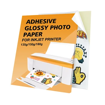 Premium Grade A4 Self Adhesive Photo Quality Inkjet Paper Ultra Gloss ...