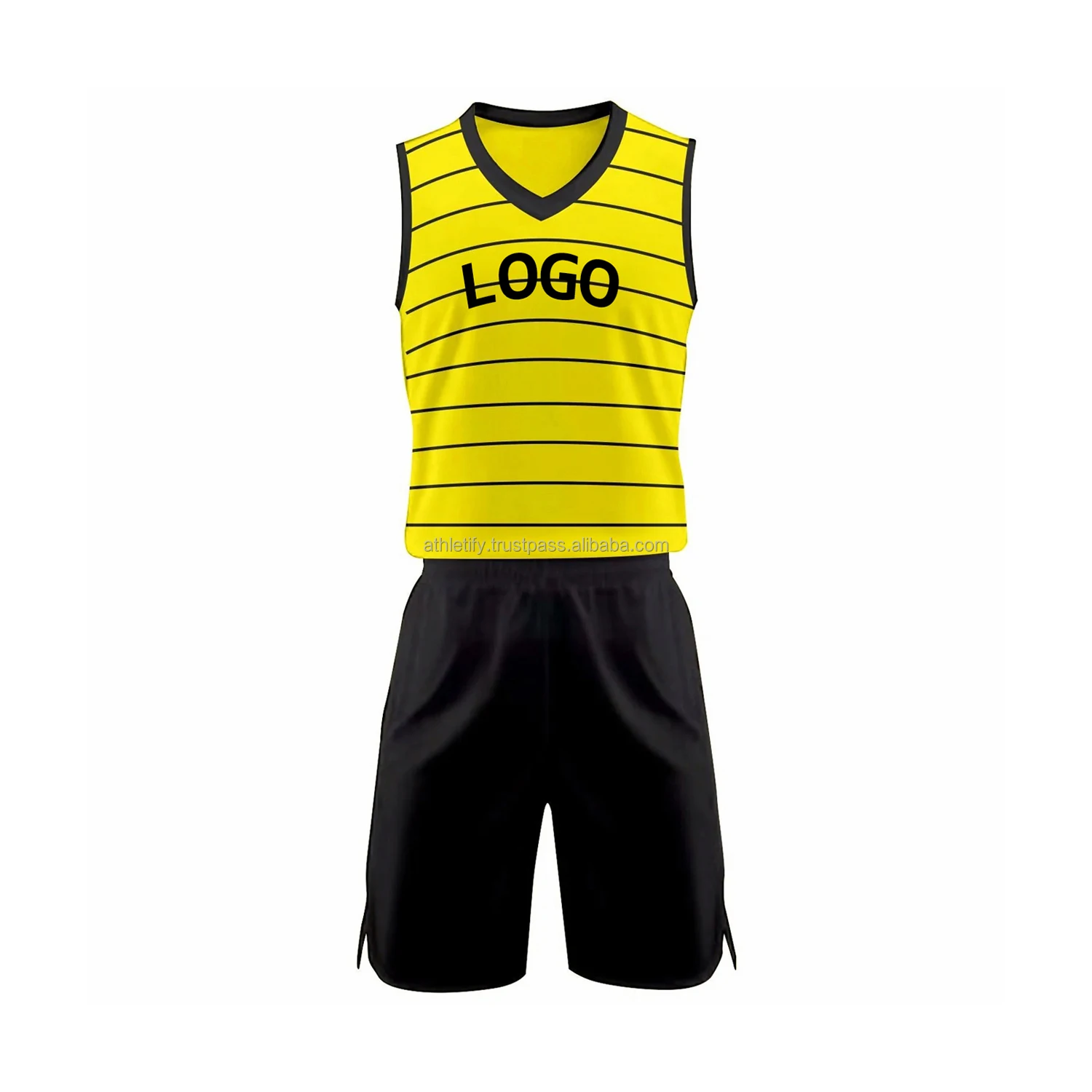 Striped Sublimated Basketball Uniform Set Custom Design With Player ...