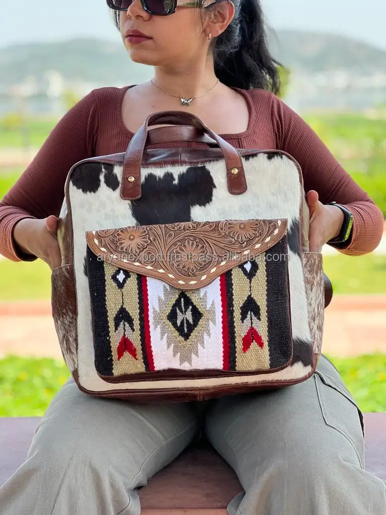 New Stylish Hot Fashion Real Hand Tooled Cowhide Fur Leather Backpacks ...
