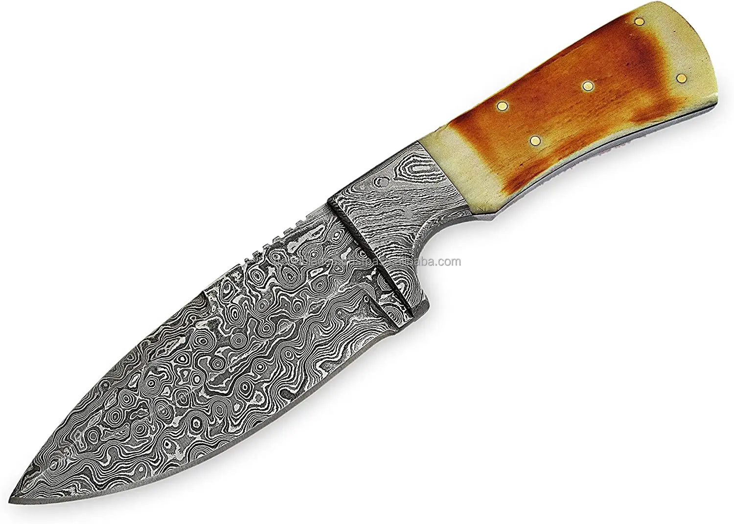 Custom Size Skinner Fixed Blade Knife Damascus Steel Blade Raindrop ...
