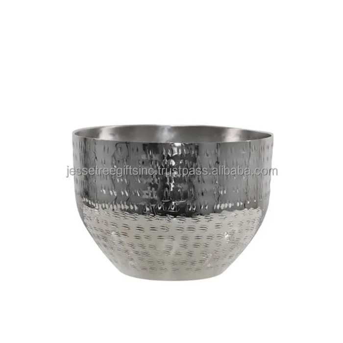 Metal Sheet Plant Pot With Shiny Polish Finishing Round Shape Embossed ...
