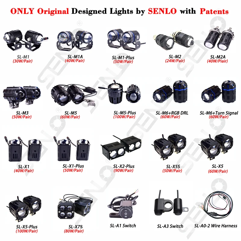 White Yellow Led Motorcycle Lights Spotlights Fog/driving Headlight ...