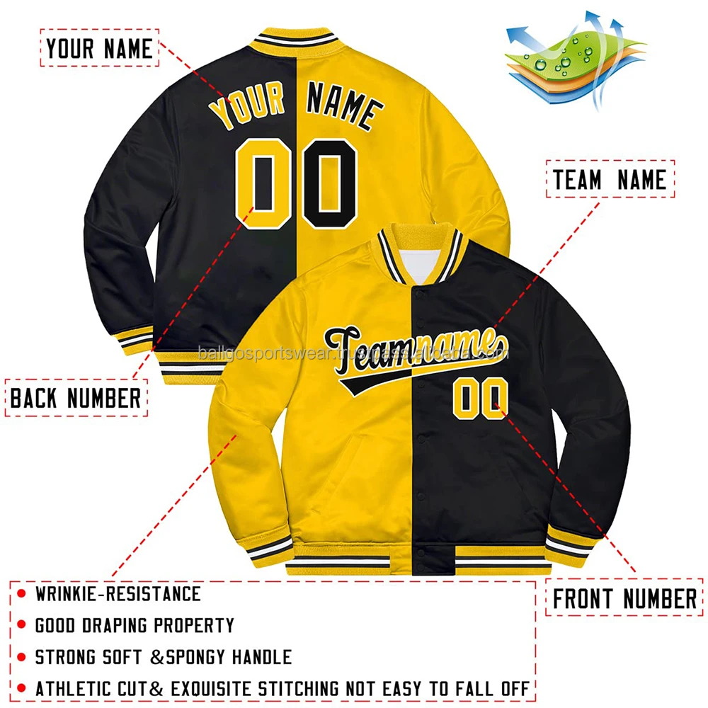 Letterman Jacket For Kids In Satin Fabric Custom Design Baseball Bomber ...