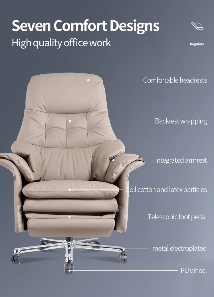 Modern Luxury Swivel Ergonomic Boss Manager Reclining Office Chair ...