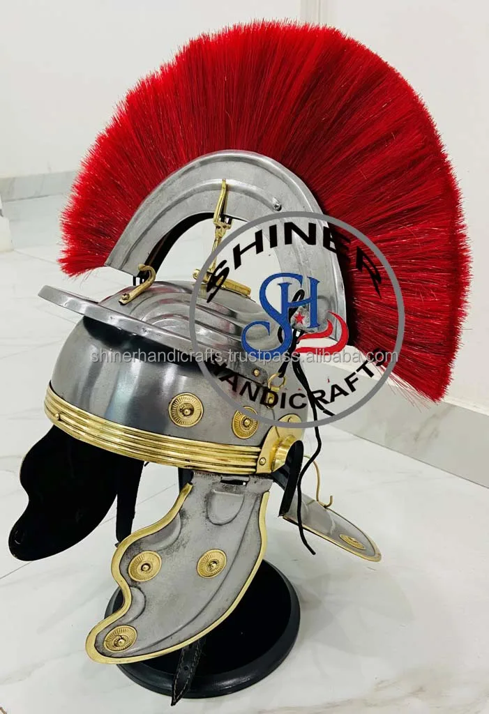 Medieval Century Red Crest Roman Helmet Centurion Gallic Smiths Helmet ...