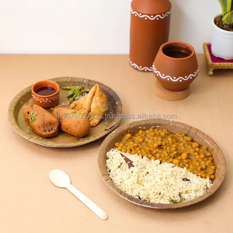 Indian Disposal Palash Leaf Plates Indian Organic Plate Sal Leaf ...