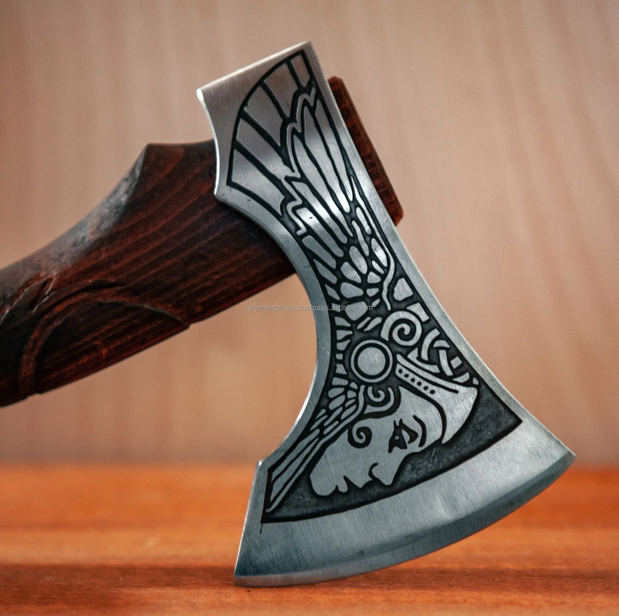 Hot Sale Customized Handmade Viking Axe with Steel Axe Head and Leather ...
