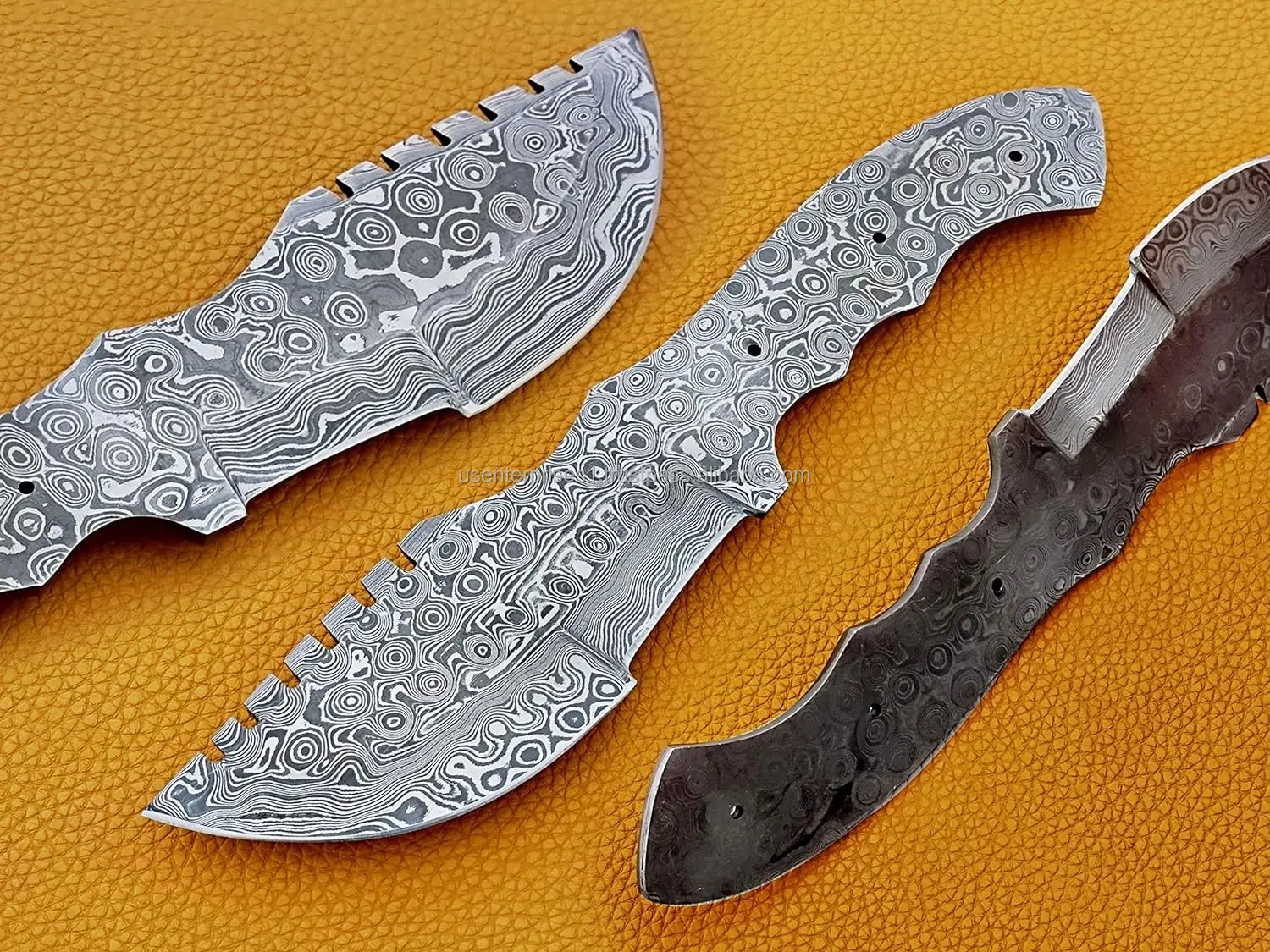 Handmade Damascus Steel Blank Blade Tracker Knife Full Tang Fixed Blade ...