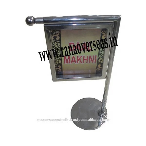 Stainless Steel Table Top Menu Holders With Round Base For Restaurant ...