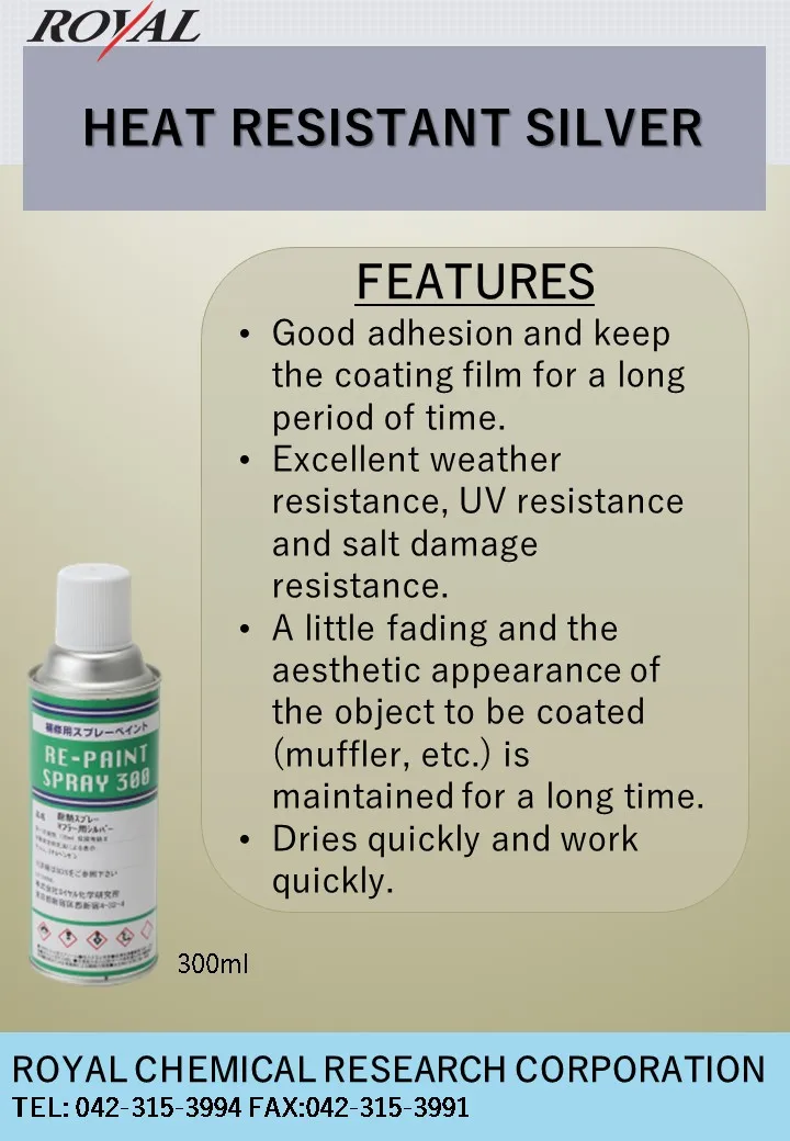 Silver Heat Resistant Coating Spray For Car Paint Protection - Buy Rust ...